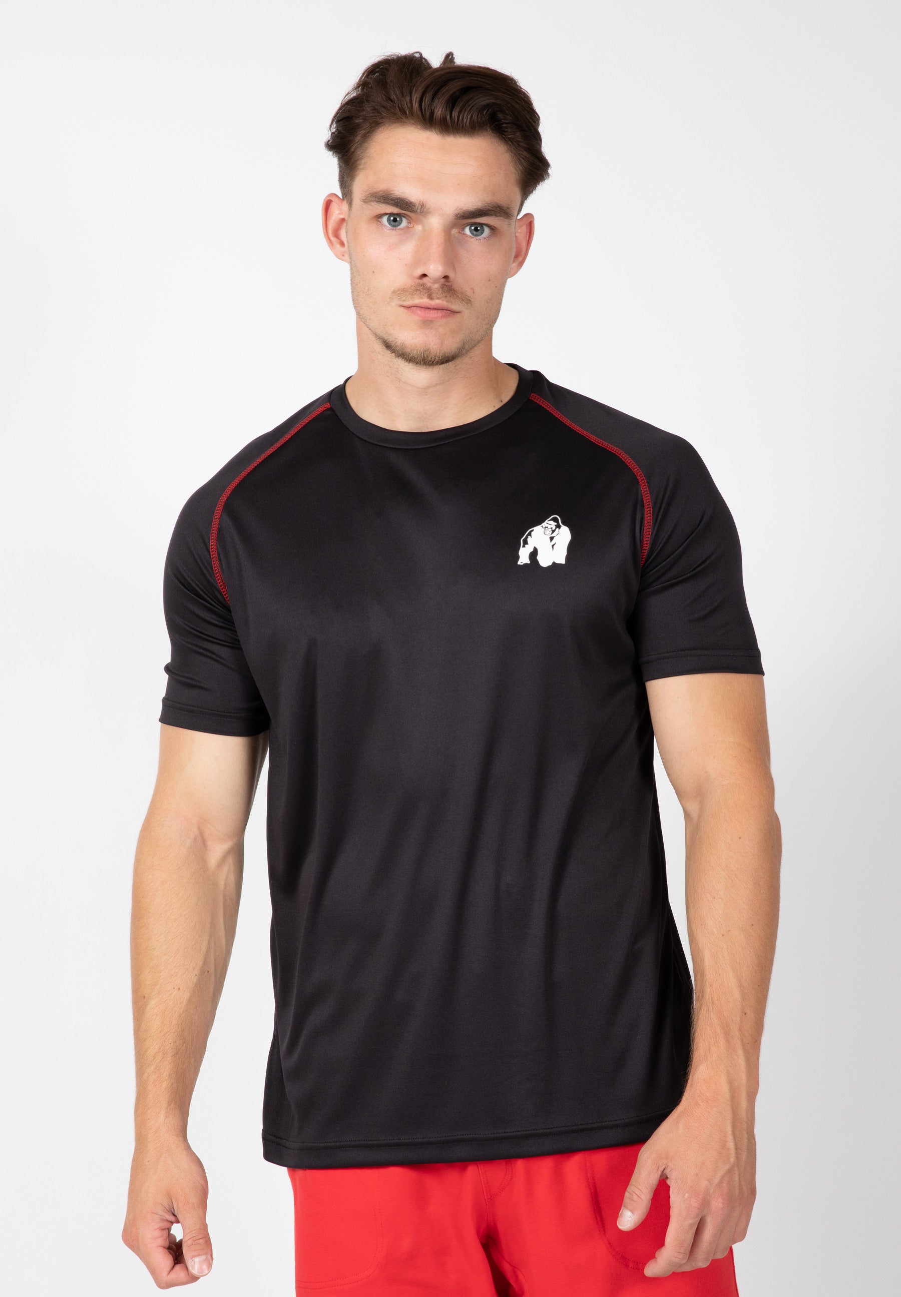 Performance T-Shirt - Black/Red | GorillaWearUsa